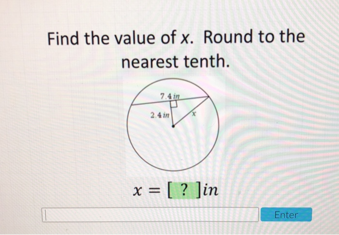 Solved Find the value of x. Round to the nearest tenth. | Chegg.com