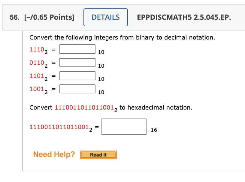 Solved 56. [-70.65 Points] DETAILS EPPDISCMATH5 2.5.045.EP. | Chegg.com