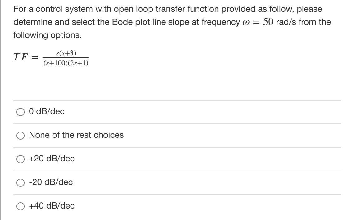 Solved For a control system with open loop transfer function | Chegg.com