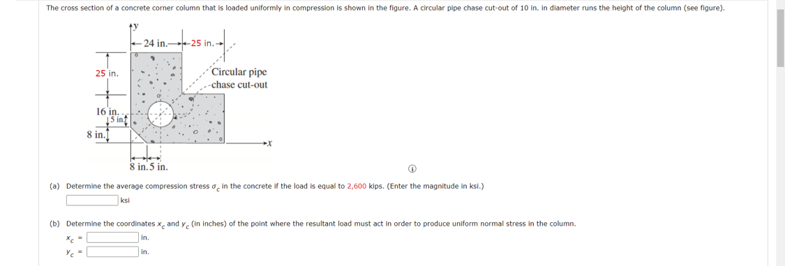 Solved The cross section of a concrete corner column that is | Chegg.com