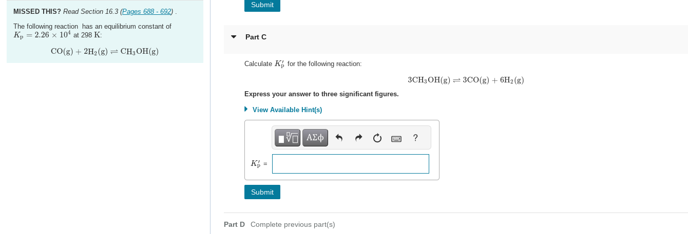 Solved Calculate Kp′ for the following reaction: | Chegg.com