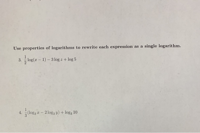 Solved Use properties of logarithms to rewrite each | Chegg.com