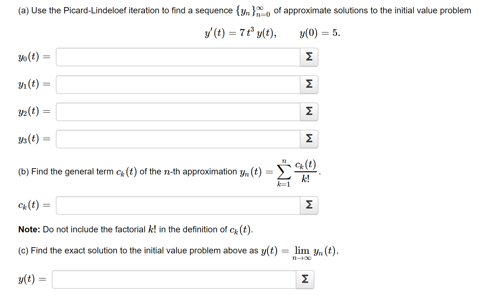 Solved (a) Use the Picard-Lindeloef iteration to find a | Chegg.com