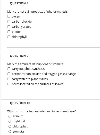 Solved QUESTION 1 Which one is true of photosynthesis and | Chegg.com