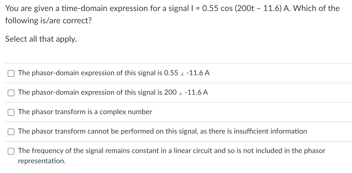 Solved You are given a time-domain expression for a signal I | Chegg.com