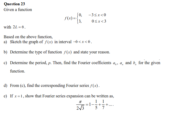Solved Question 23 Given a function 0, -35x