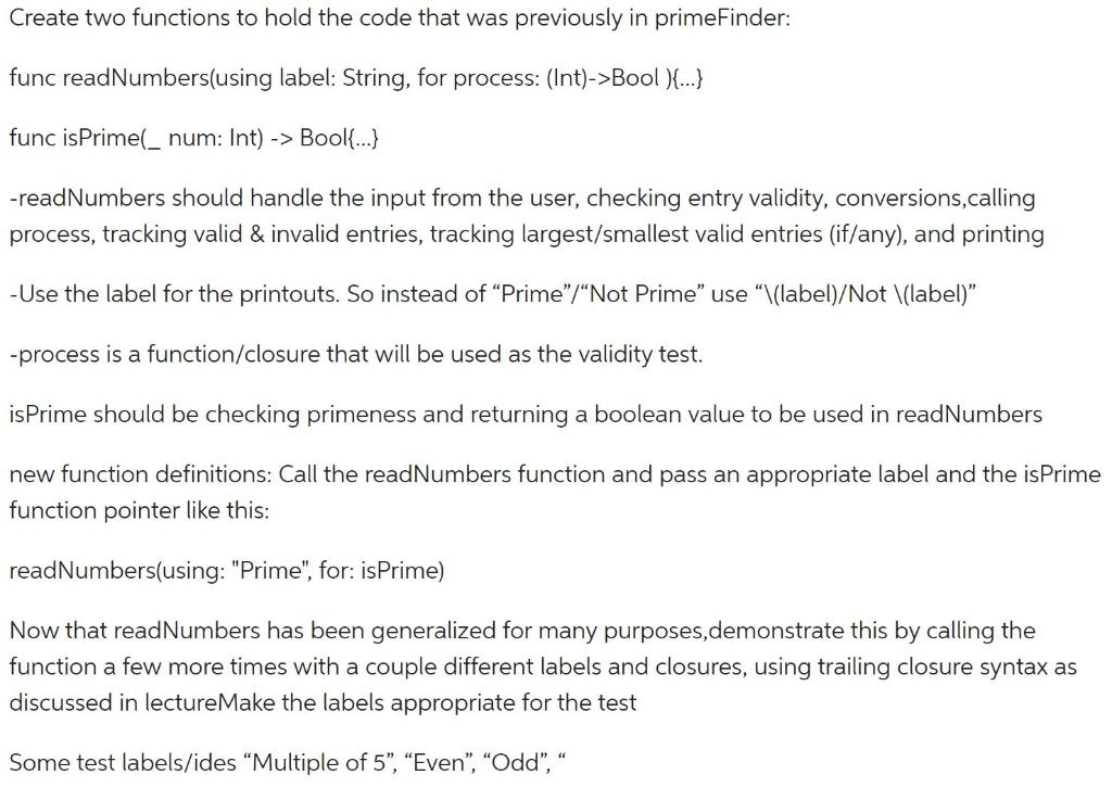 * SWIFT using Xcode * Using the given code below: | Chegg.com