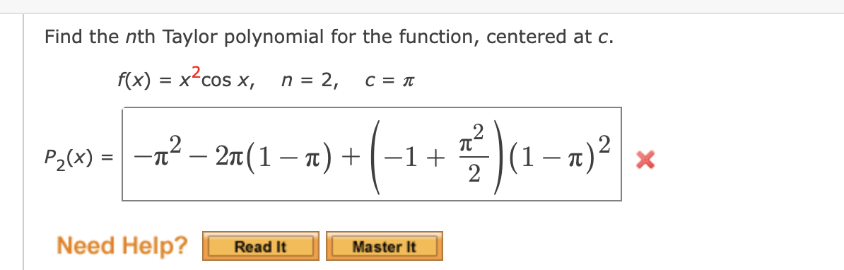 Solved Find the nth Taylor polynomial for the function, | Chegg.com