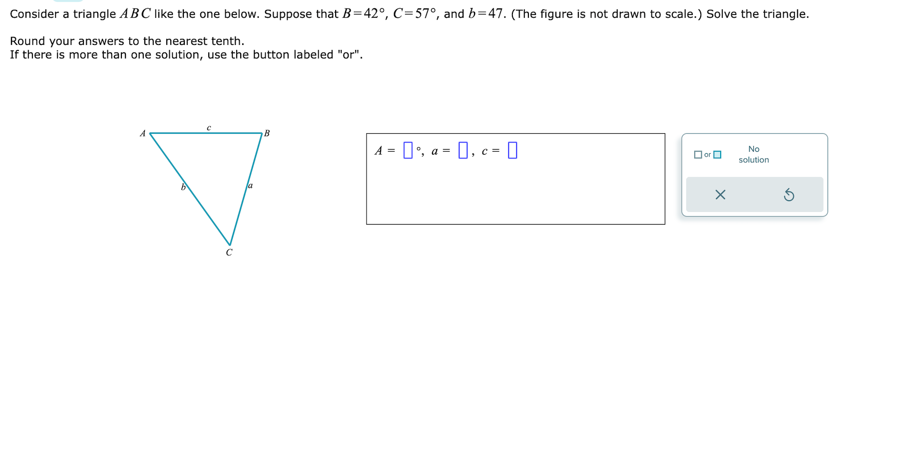 Solved Consider a triangle ABC like the one below. Suppose | Chegg.com