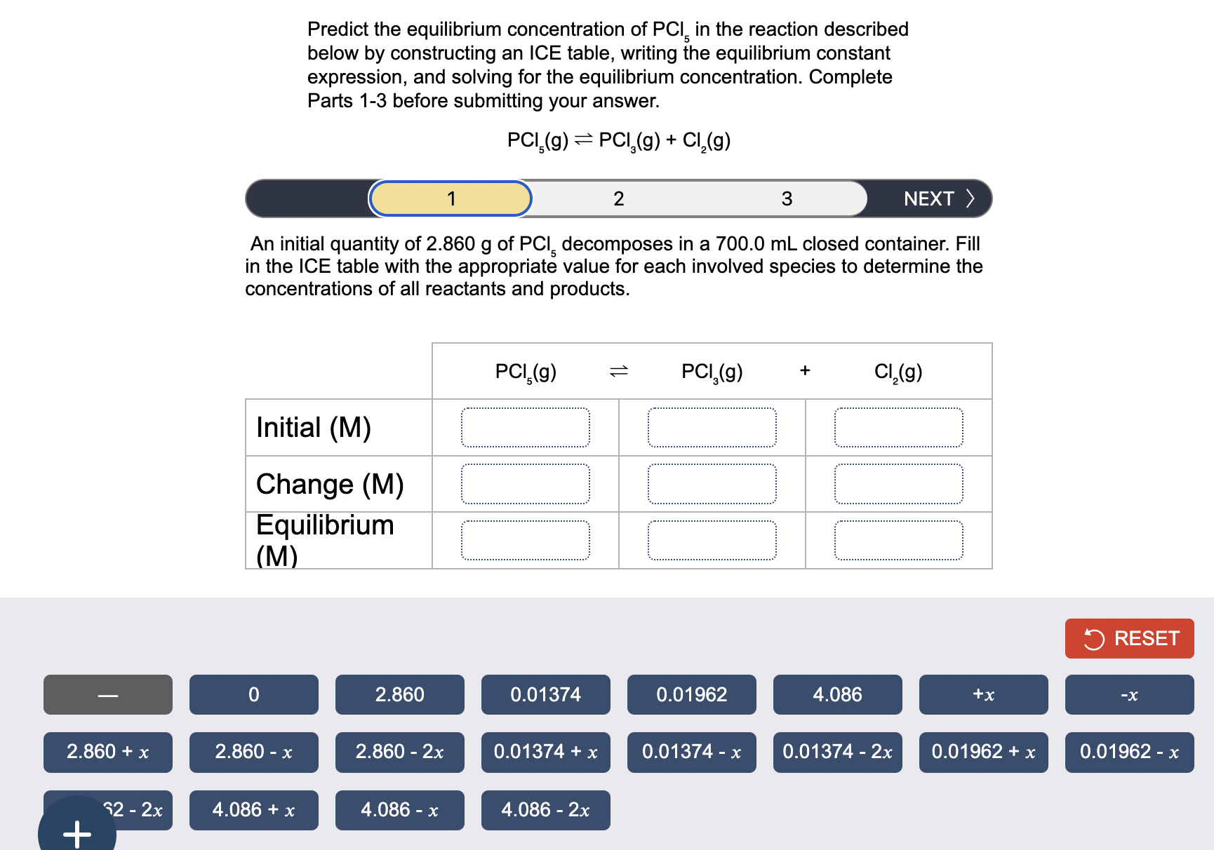 Solved Predict the equilibrium concentration of PCl5 in the | Chegg.com
