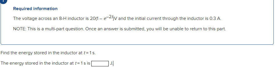 Solved Required information The voltage across an 8-H | Chegg.com