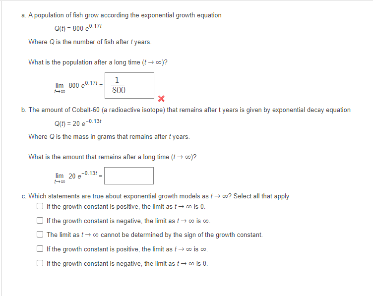 Solved a. A population of fish grow according the | Chegg.com