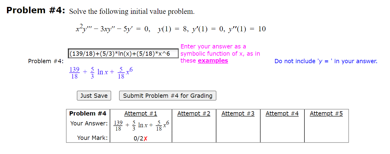 Solved Problem #4: Solve the following initial value | Chegg.com