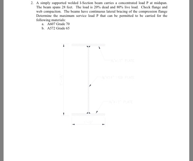 Solved 2. A simply supported welded I-Section beam carries a | Chegg.com