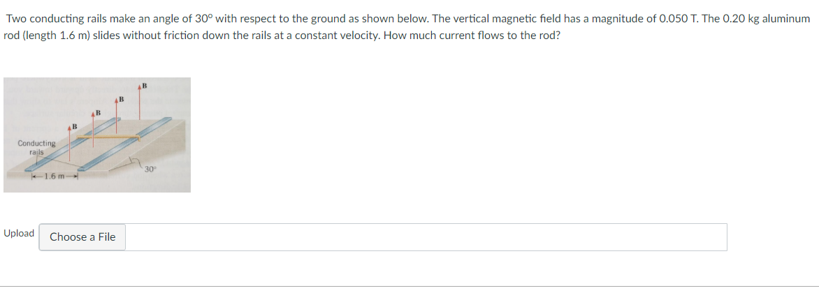 Solved Two conducting rails make an angle of 30° with | Chegg.com