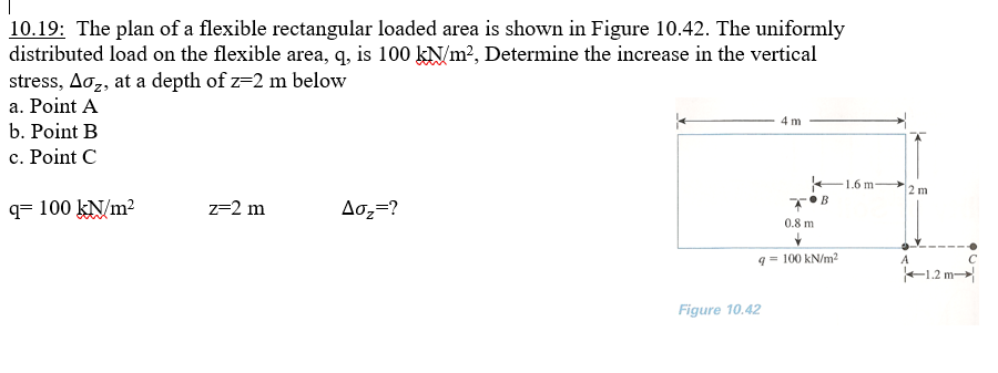 Solved 10.19: The plan of a flexible rectangular loaded area | Chegg.com