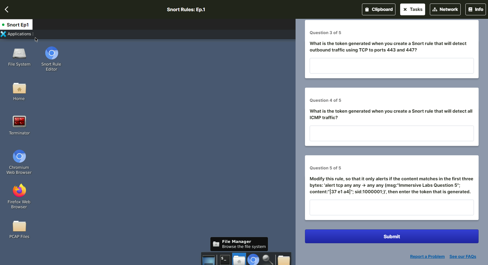 Solved Snort Rules: Ep.1 Clipboard X Tasks .:. Network | Chegg.com