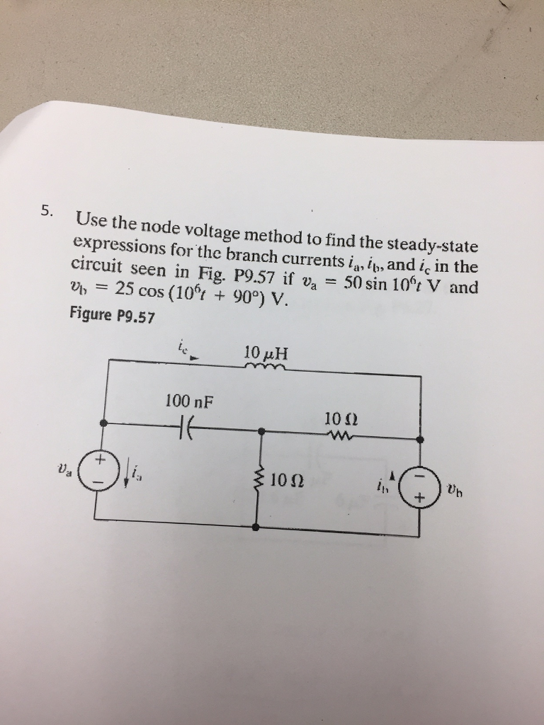 Solved 5. Use the node voltage method to find the | Chegg.com