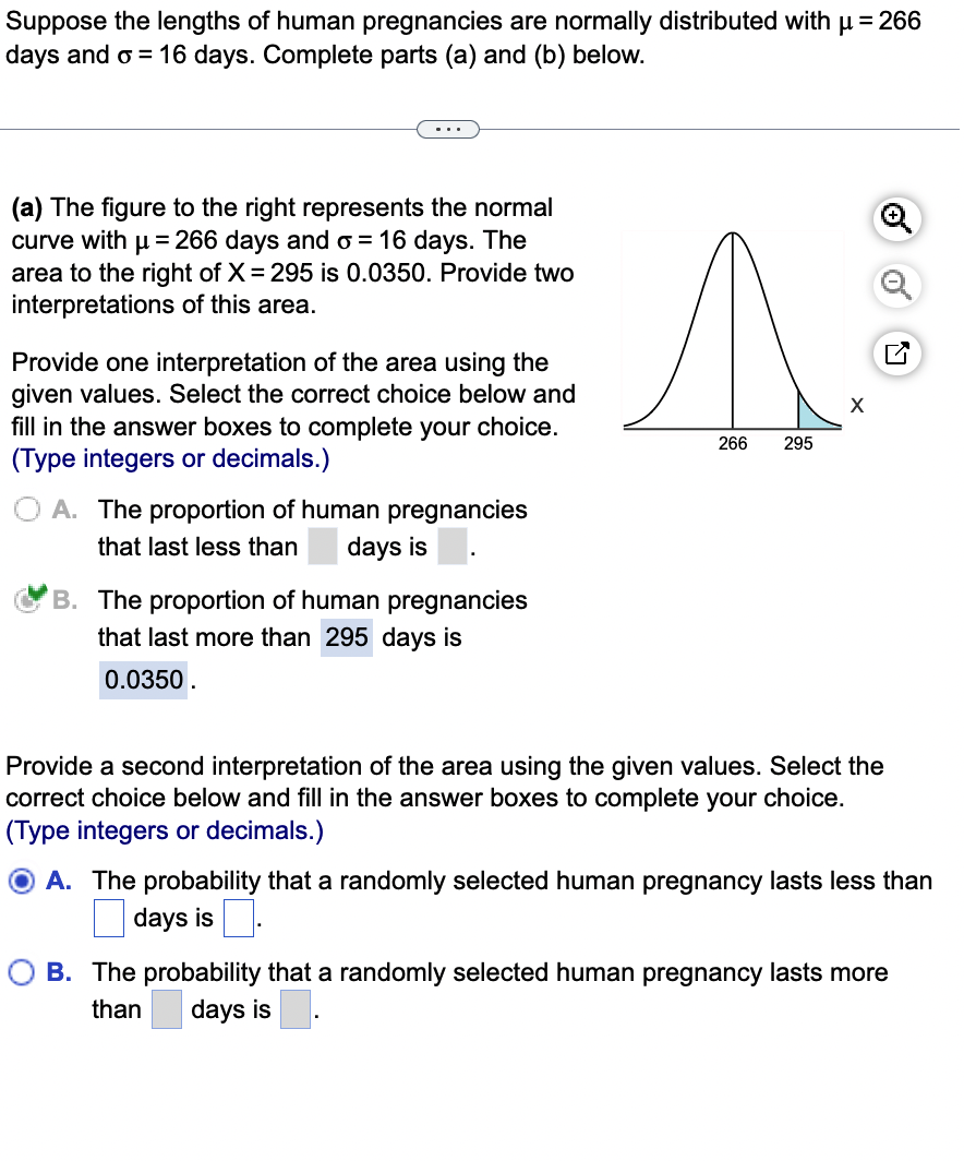 Solved Suppose the lengths of human pregnancies are normally | Chegg.com