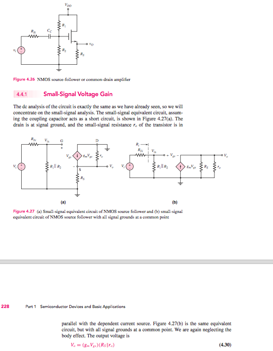 Solved This circuit is a common-drain(source follower) I | Chegg.com