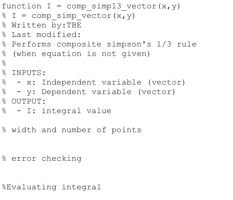 Solved Create A Matlab Function File To Compute The