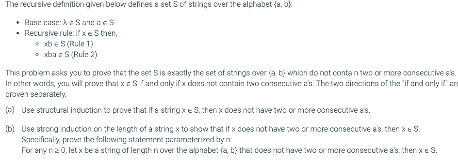 Solved The recursive definition given below defines a set of | Chegg.com