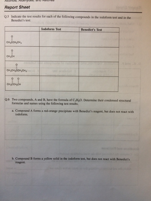 Solved Indicate the test results for each of the following | Chegg.com