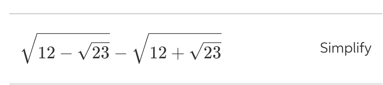 Solved √12-√23 - √12+√23 (I am not sure if the equation is | Chegg.com