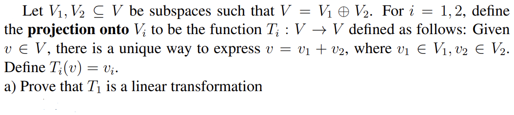 Solved Let V1, V2 C V be subspaces such that V Vi © V2. For | Chegg.com