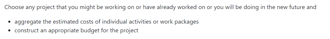 Solved Choose any project that you might be working on or | Chegg.com