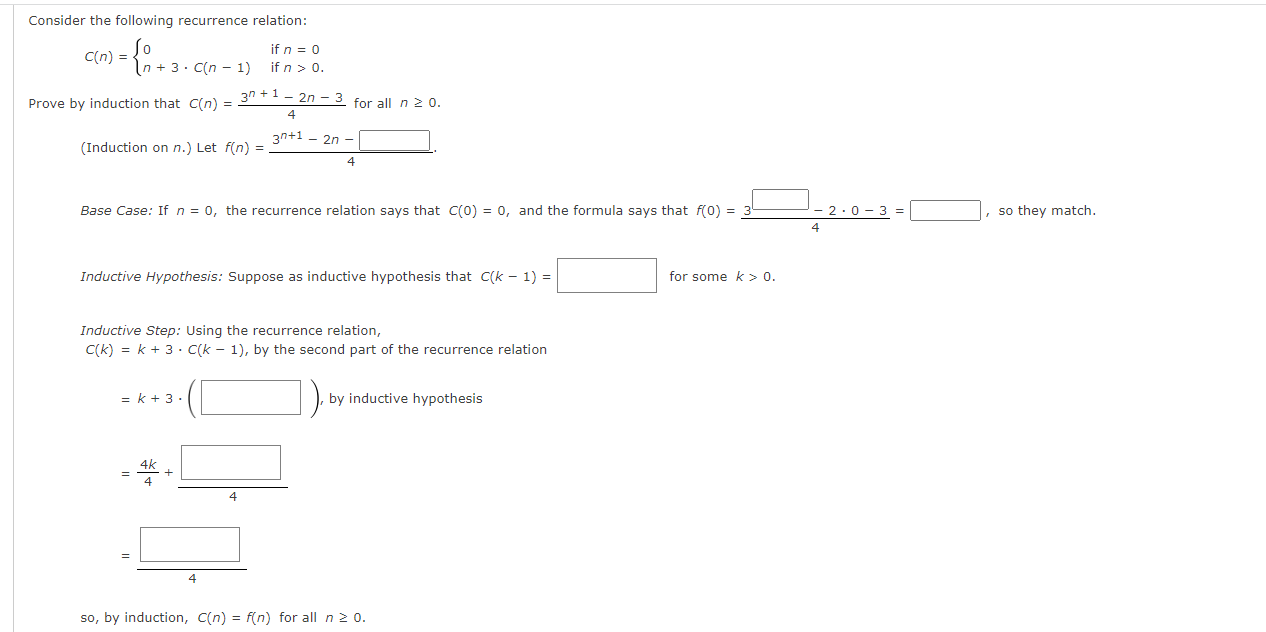 Solved Consider the following recurrence relation: | Chegg.com