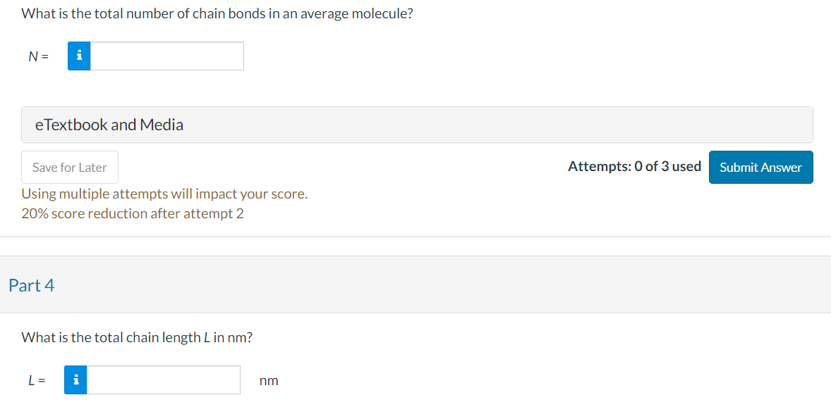 For a linear polymer molecule, the total chain length | Chegg.com