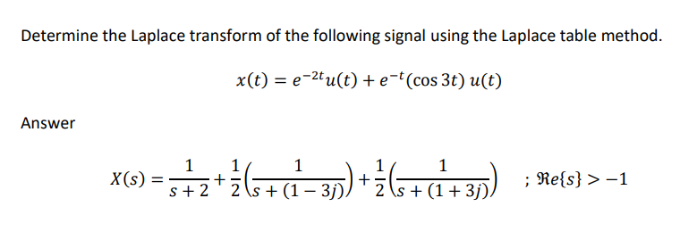 Solved Determine the Laplace transform of the following | Chegg.com