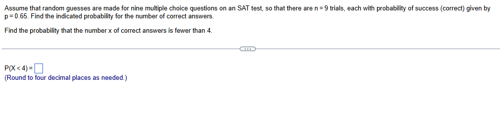 Solved Assume that random guesses are made for nine multiple | Chegg.com
