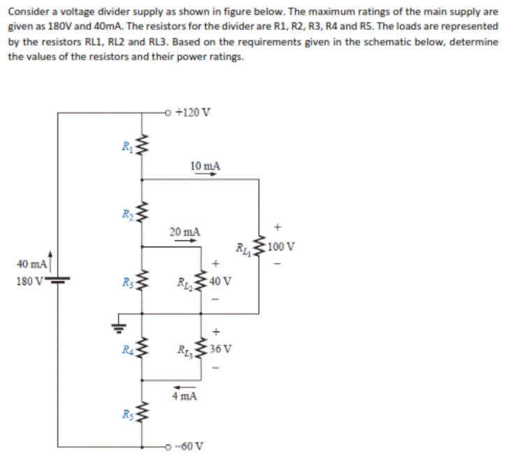 Solved Consider a voltage divider supply as shown in figure | Chegg.com
