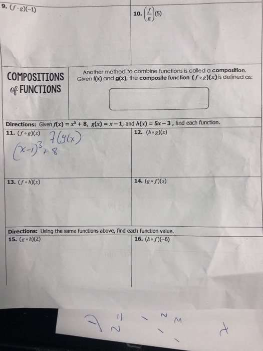Solved 1o. Another method to combine functions is called a | Chegg.com