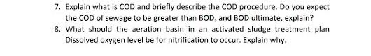 Solved 7. Explain what is COD and briefly describe the COD | Chegg.com
