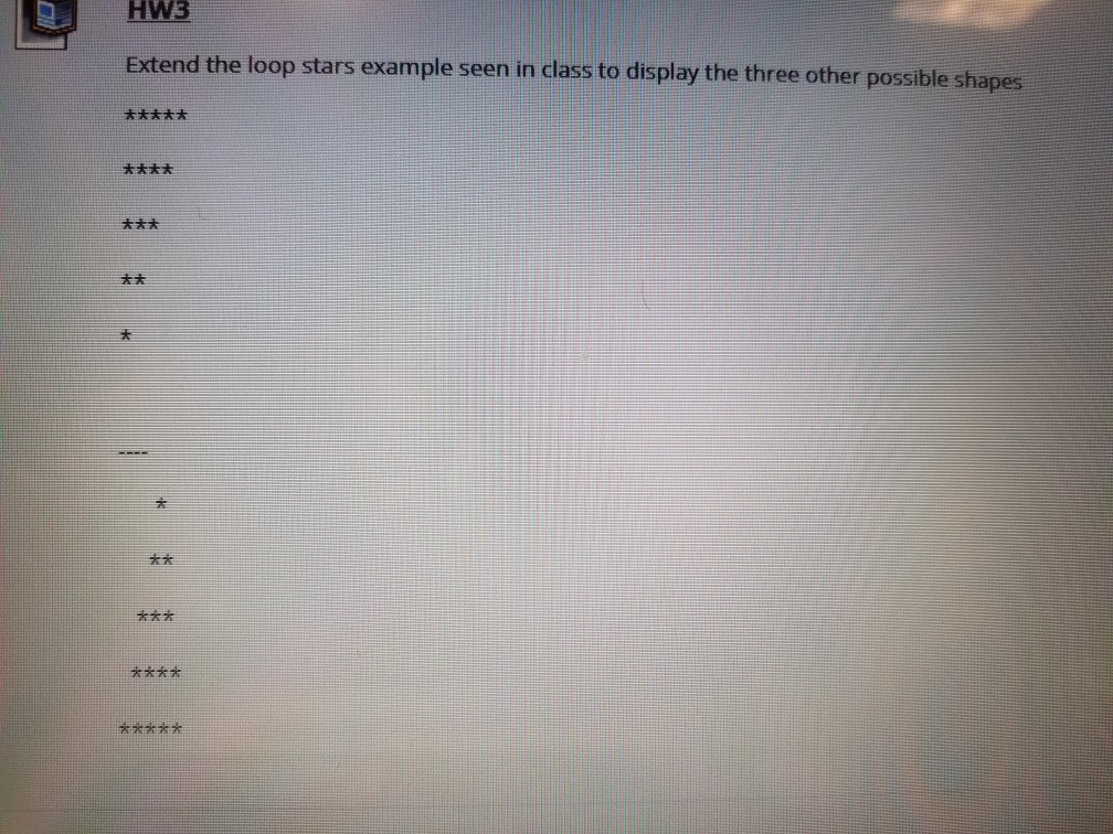 Solved HW3 Extend the loop stars example seen in class to | Chegg.com