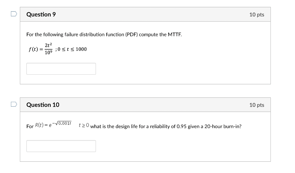 Solved For the following failure distribution function (PDF) | Chegg.com