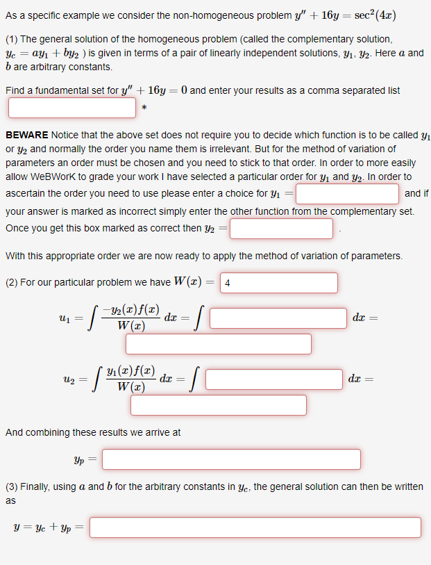 Solved As a specific example we consider the non-homogeneous | Chegg.com