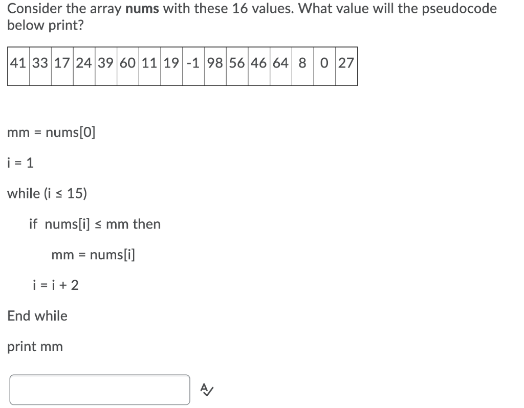 Solved Consider the array nums with these 16 values. What | Chegg.com