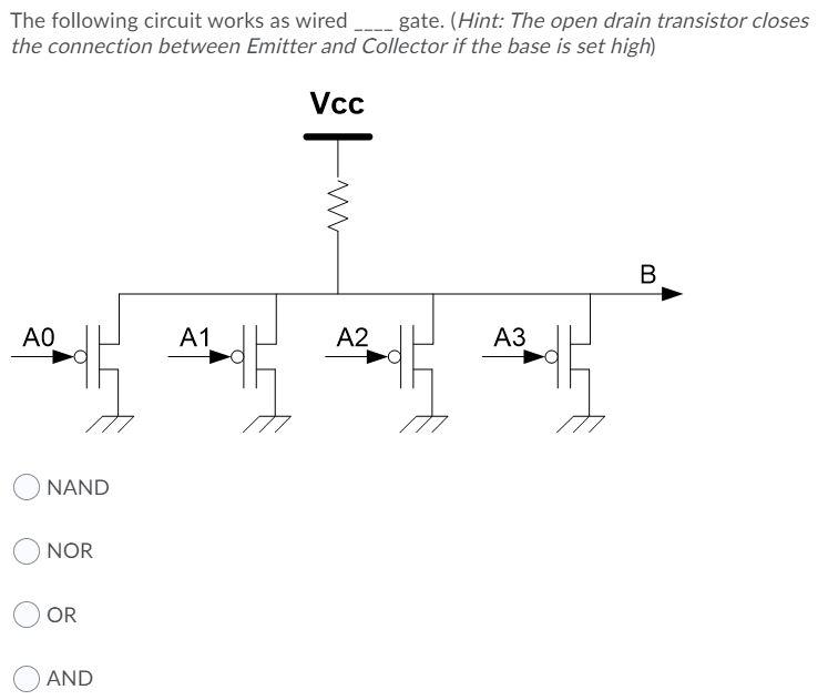 Solved The following circuit works as wired - gate. (Hint: | Chegg.com