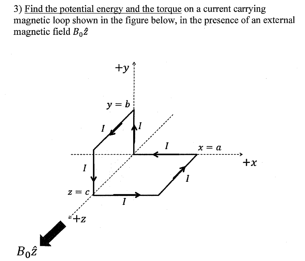 Solved 3) Find the potential energy and the torque on a | Chegg.com