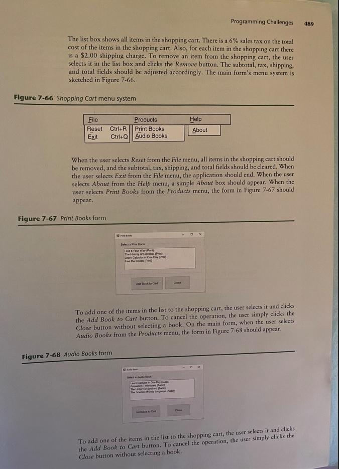 Solved Shopping Cart System Design an application that works | Chegg.com