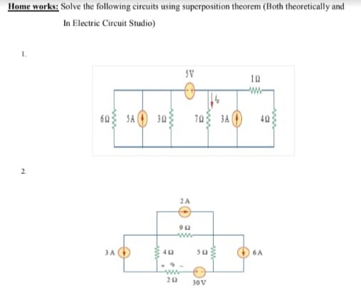 Solved Solve the following circuits using superposition | Chegg.com