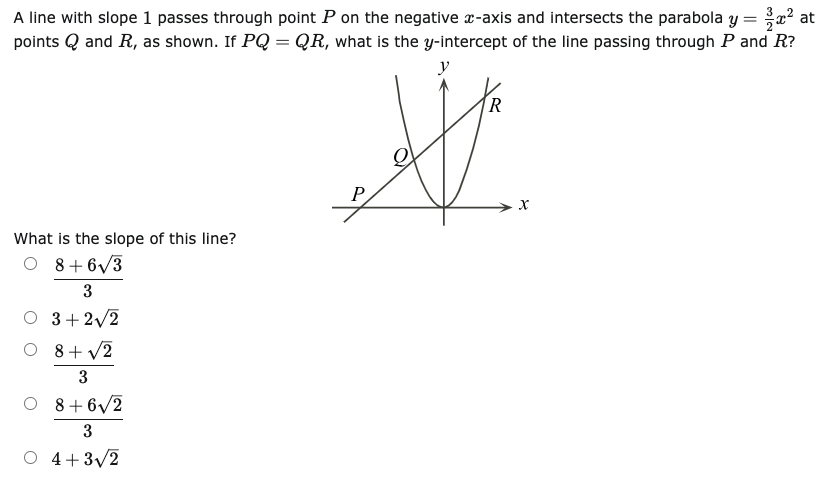 Solved A line with slope 1 passes through point \\( P \\) on | Chegg.com