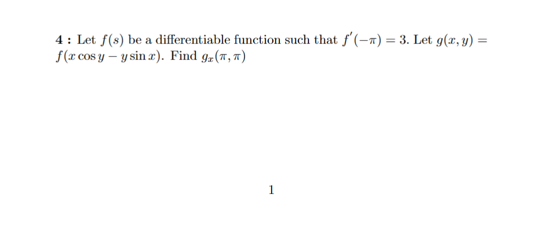 Solved 4: Let f(s) be a differentiable function such that | Chegg.com