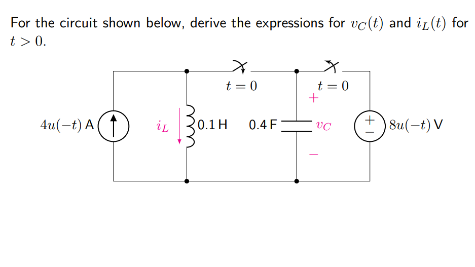 Solved For the circuit shown below, derive the expressions | Chegg.com