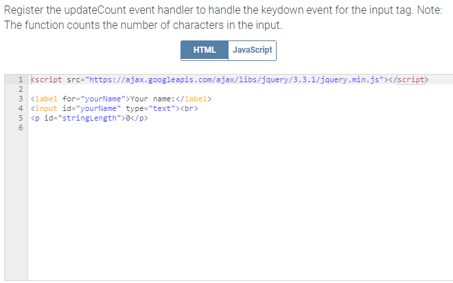 Solved: Register the updateCount event handler to handle Solved: Register the updateCount event handler to handle