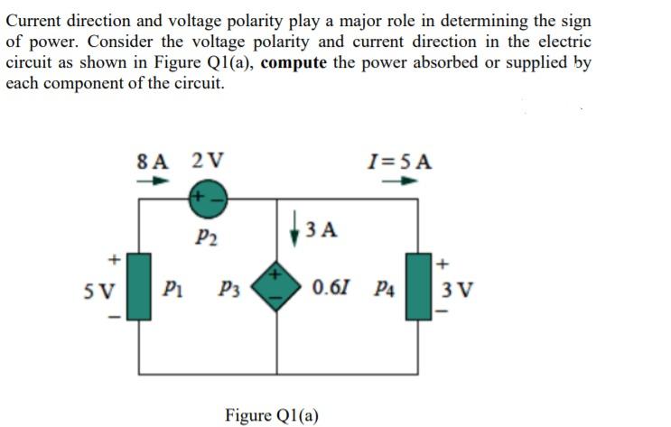 Solved Current direction and voltage polarity play a major | Chegg.com